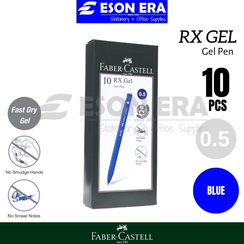 Faber-Castell RX GEL Gel Pen 10pcs/box 0.5mm / 0.7mm Fast Dry Ink ...