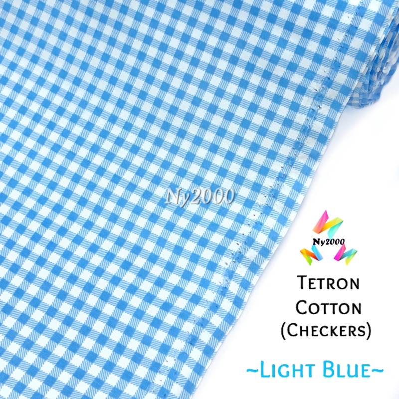 Kain Tetron Cotton TC (Polyester) Corak Petak Kecil 5mm (Bidang 48 inci ...