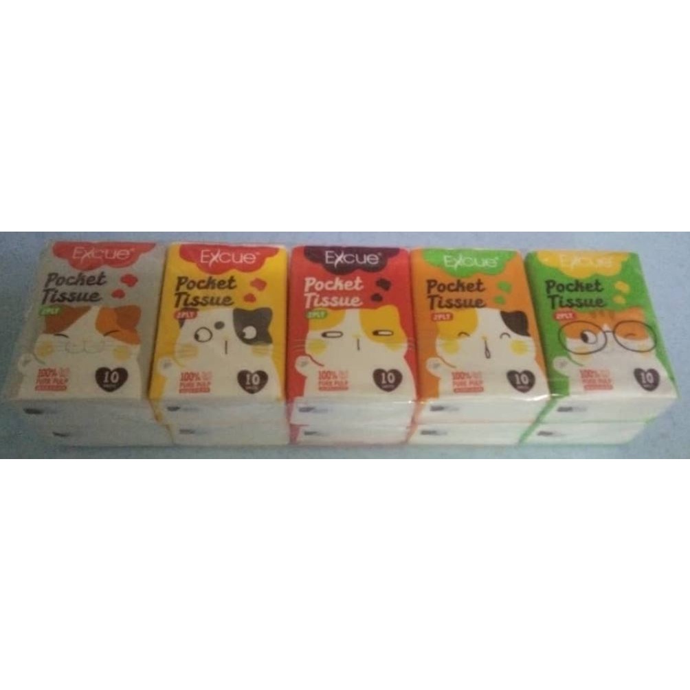 EXCUE Pocket Tissue 2ply ( 10x10sheets ) | Shopee Malaysia