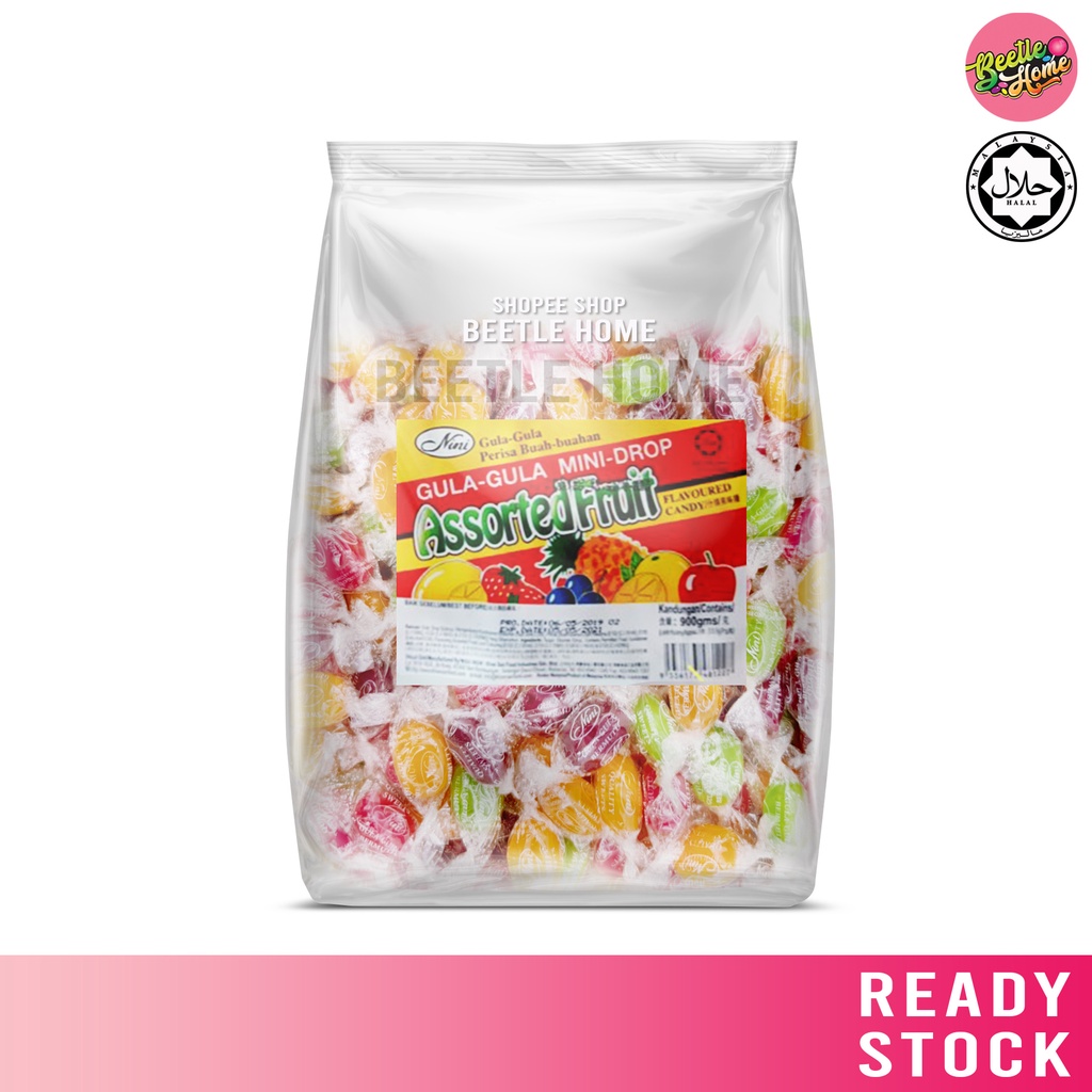 【Borong】 Nini Mini Drop Assorted Fruit Candy Sweets 900g / Gula-gula ...