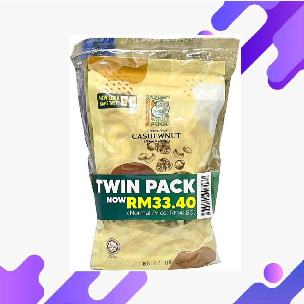 Radiant Gluten Free Raw Cashew Nut ( Twin Pack ) 无麸质生腰果（双包）200g X 2 | Shopee Malaysia
