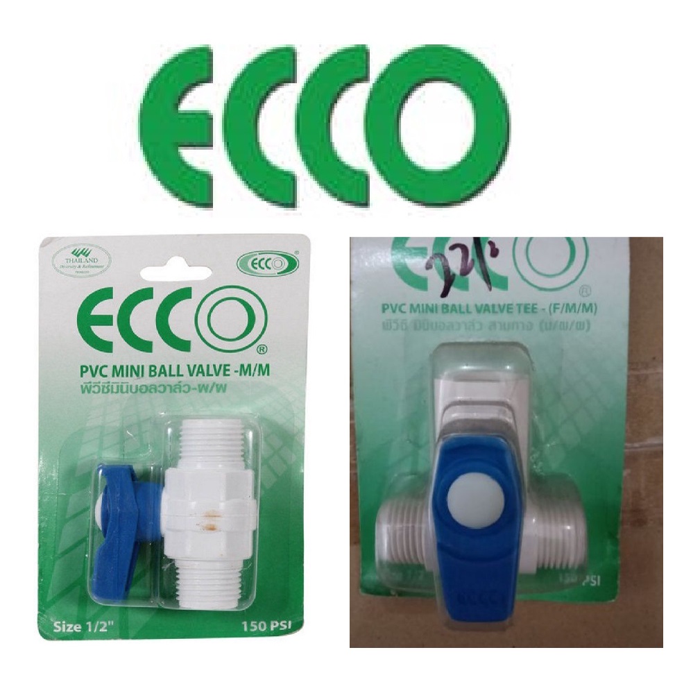 ECCO 1/2 Inches Three-WayOne-Way Mini Ball Valve with Female/Male/Male ...