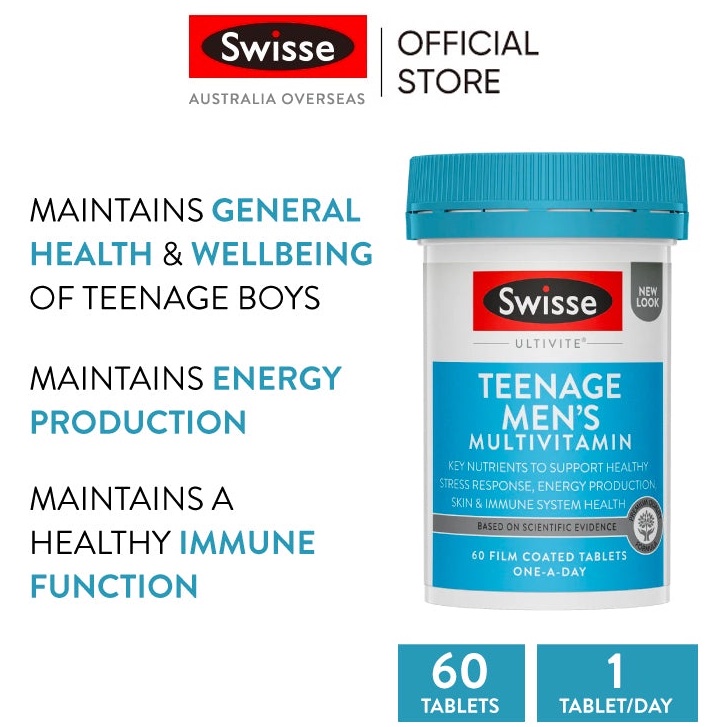 Swisse Ultivite Teenage Men’s Multivitamin 60 Film Coated Tablets (EXP:05 2027) | Shopee Malaysia