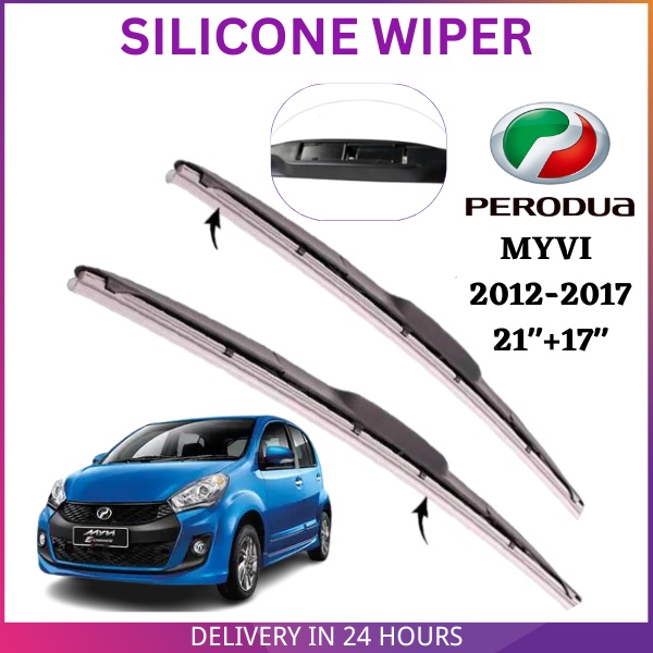 Perodua MYVI 2012 - 2017 3 Sections Boneless Hybrid Silicone Wiper ...