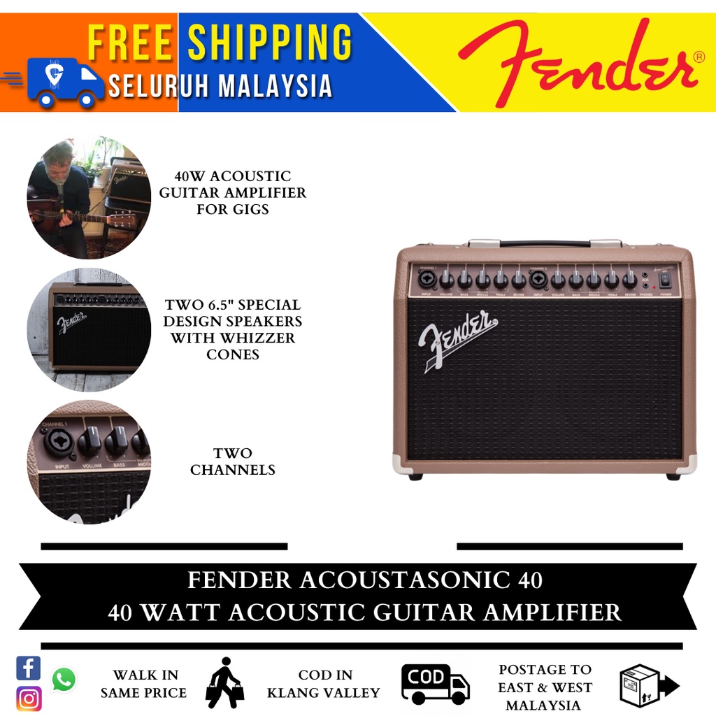 FENDER Acoustasonic 40 Acoustic Guitar Amplifier (40 watts) amplifier ...