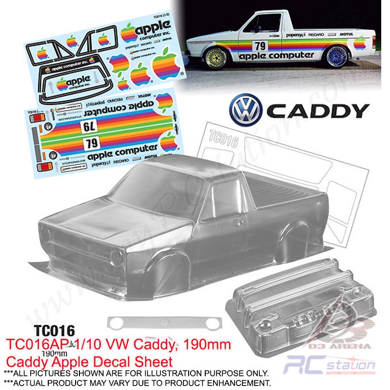 Team C Body Shell 1/10 Clear Body TC016 1/10 Volkswagen Caddy (Width ...