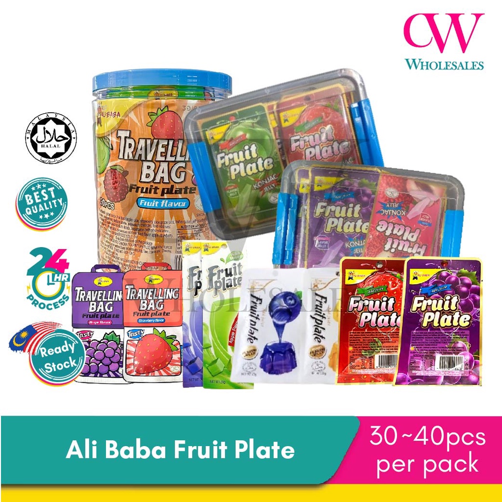 Ali Baba Fruit Plate Konjac Jelly Apple + Strawberry/Grape + Laci ...