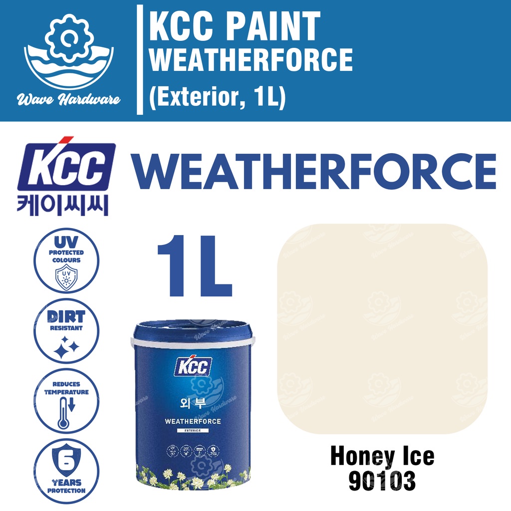 KCC PAINT Weatherforce (90103 [Honey Ice], Exterior Paint, 1L) | Shopee Malaysia