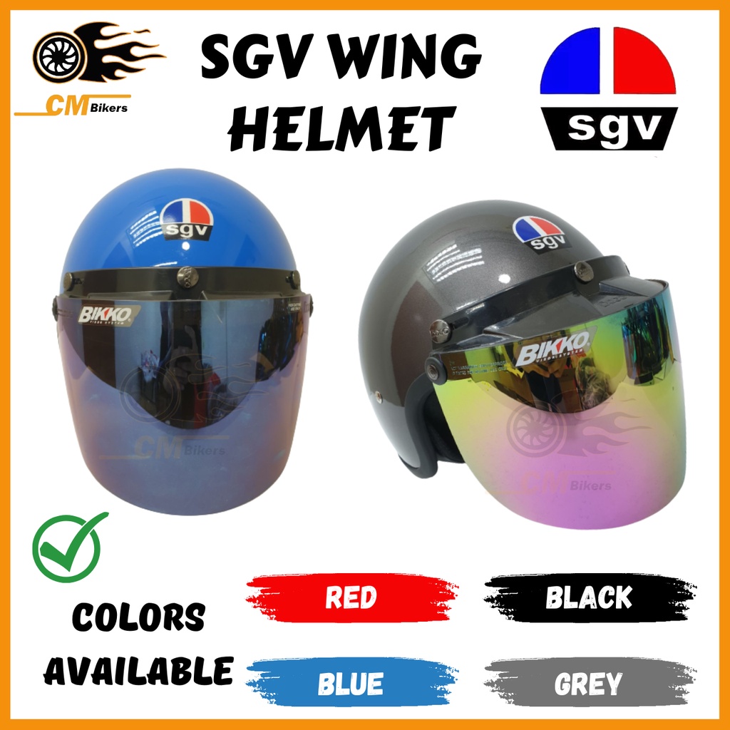 Original SGV WING HELMET SGV WINGS NEW Half Cut Kura Helmet Motorcycle ...