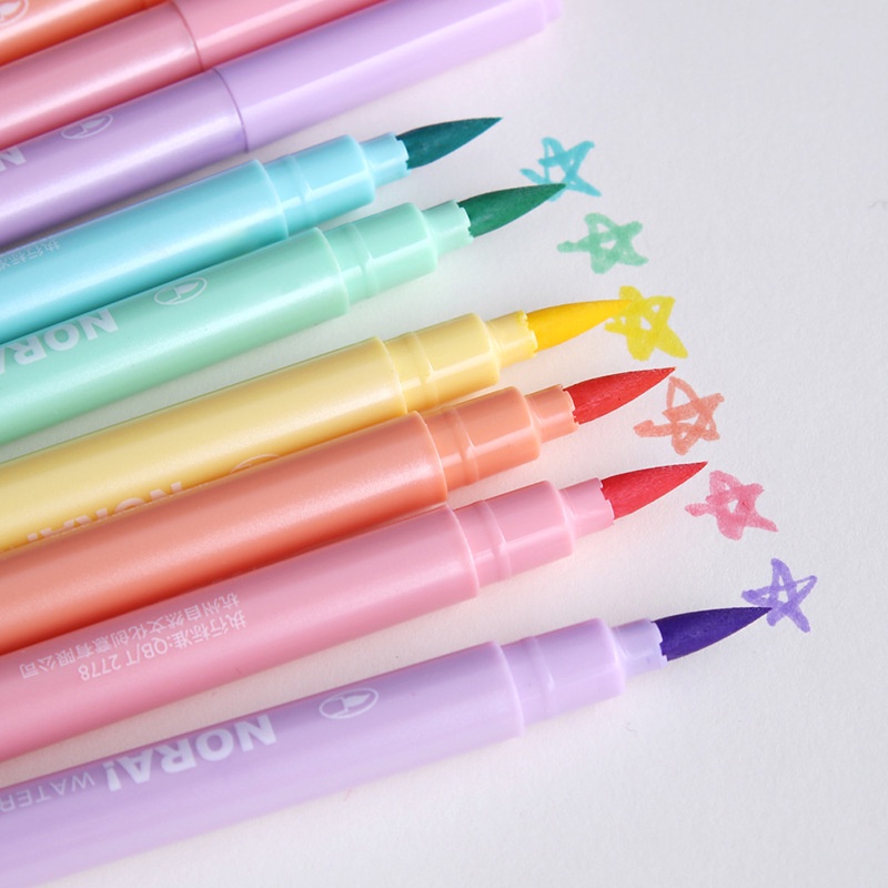 Penlab 6pcs Soft Brush Highlighter Pens Set Fluorescent Color Marker ...