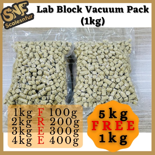 (1kg - Vacuum pack) Rat Block Mouse Pellet 702P Gold Coin Lab Block ...