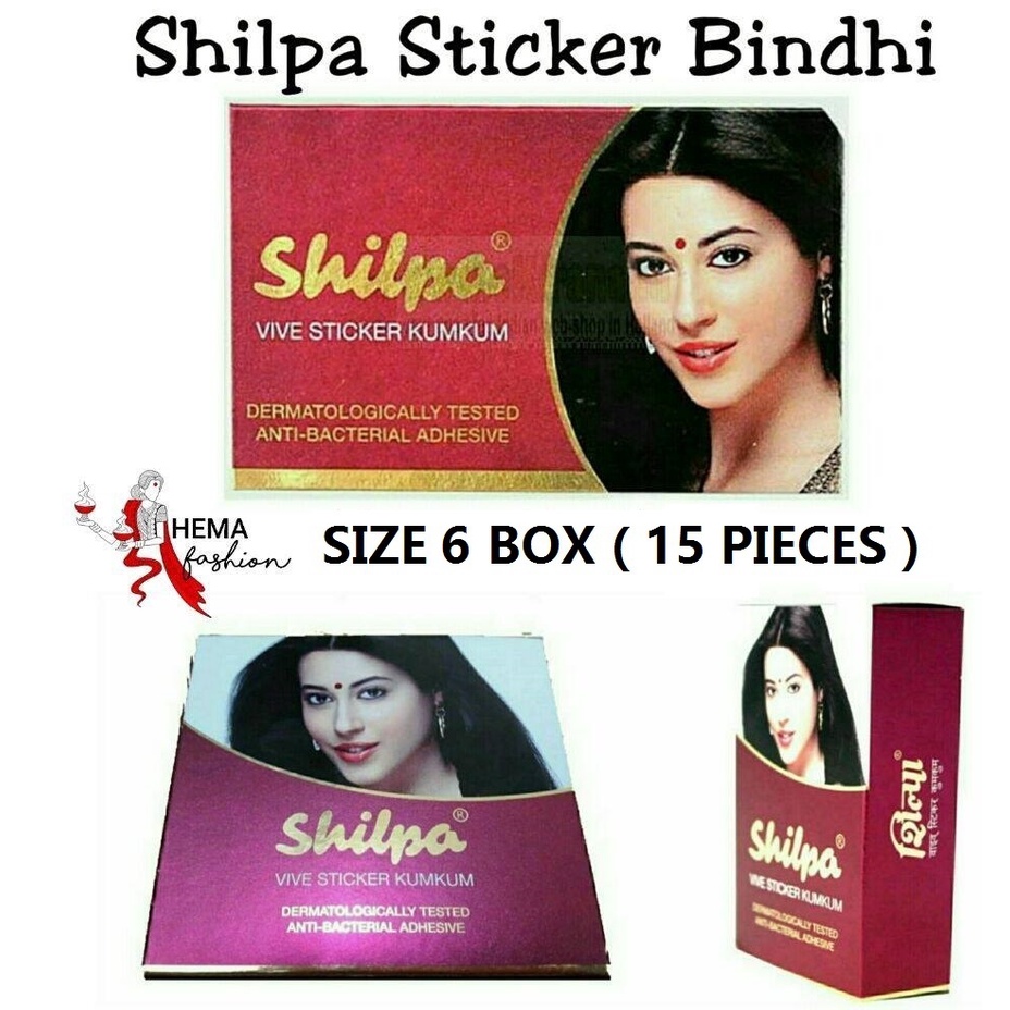 Shilpa Bindhi No.6 Box | Women forehead bindi Round Pottu ( Colours ...