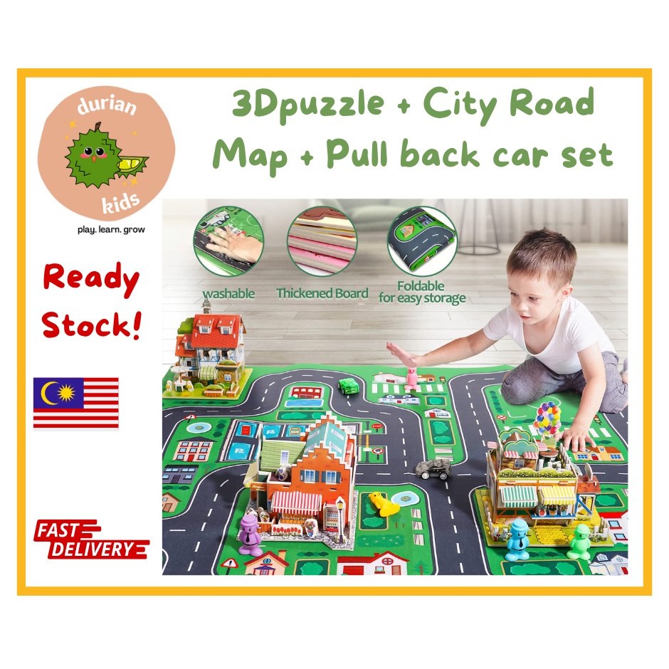 3D puzzle Car Mat pull back car gift set for Kids/ Hadiah budak lelaki ...