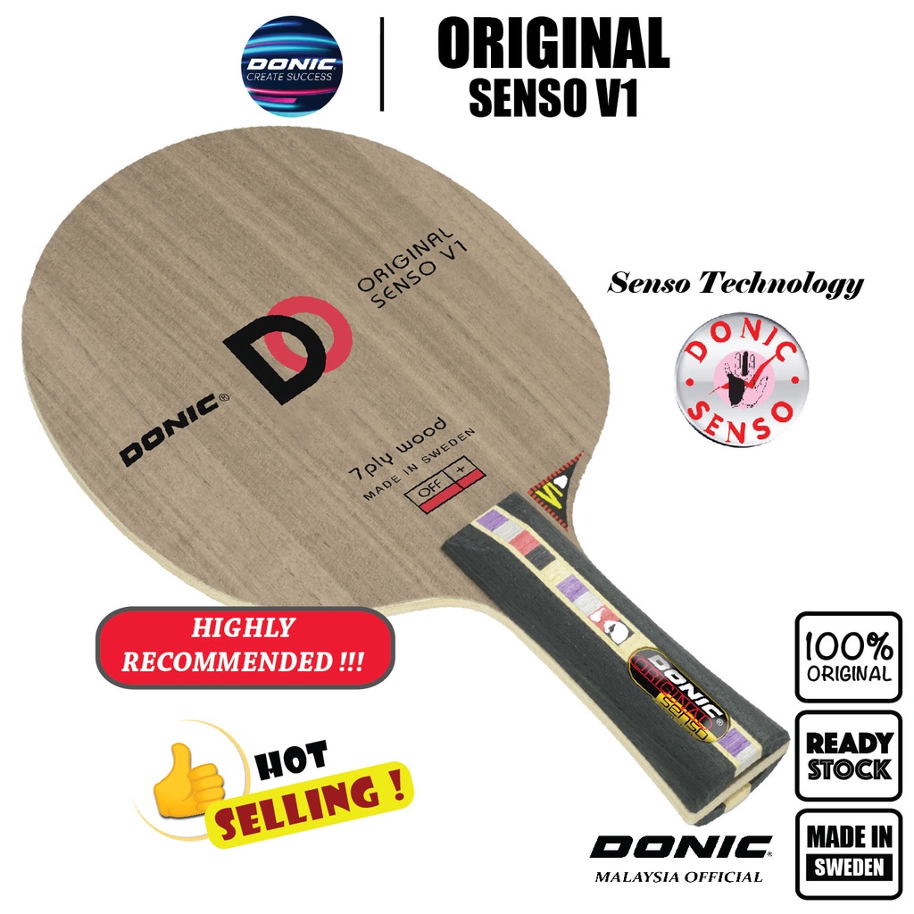 Donic Original Senso V1 Aggressive Dynamic Powerful Table Tennis Blade | Shopee Malaysia