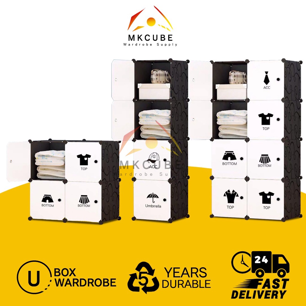 Almari Pakaian Baju Kain Simpan Barang Wardrobe Plastic Plastik Storage ...