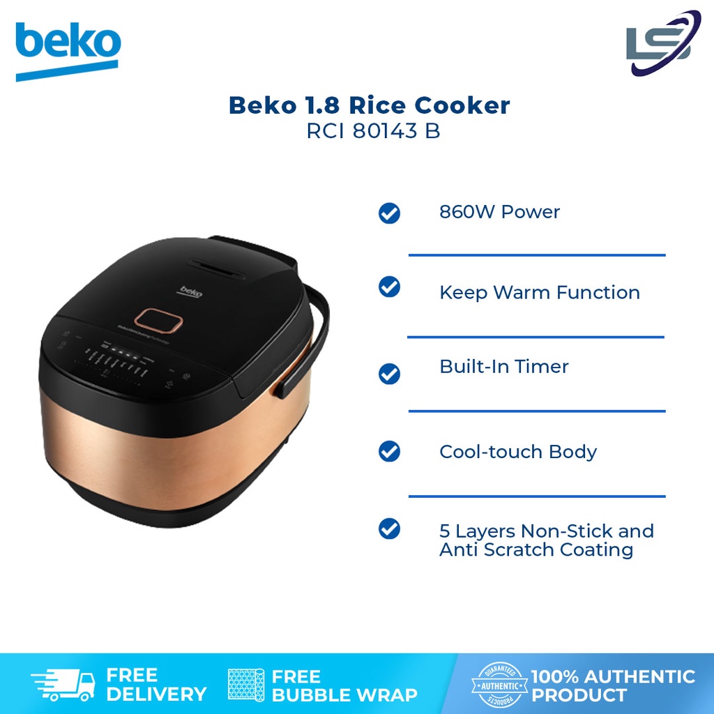 Beko 1.8L Rice Cooker RCI 80143 B | Induction Heating Rice Cooker ...