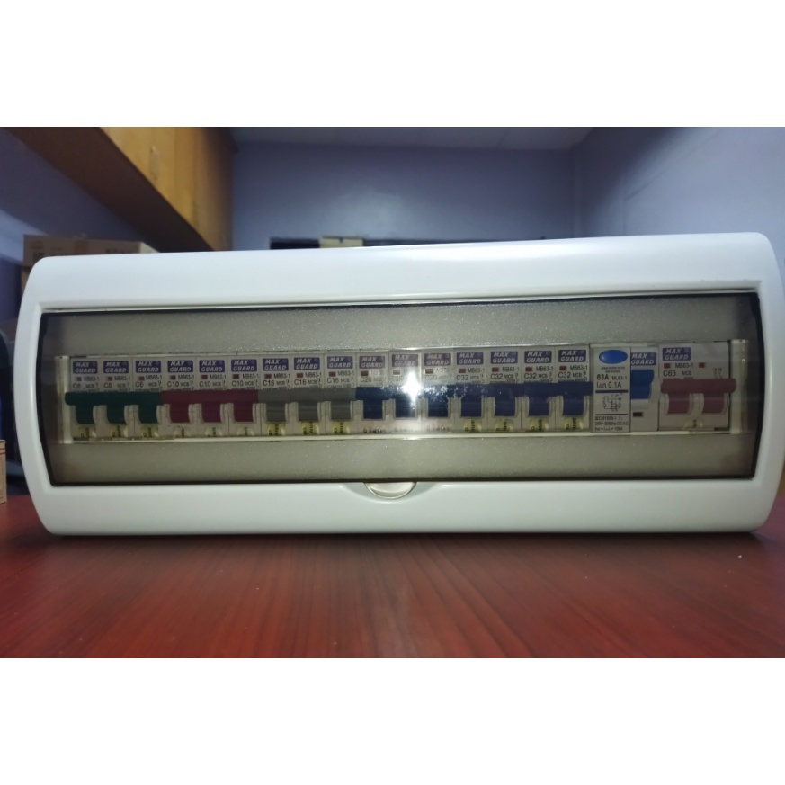 (16 MCB) MAXGUARD DB 21 Way 63A Complete Set With 63A MCB Main Switch ...