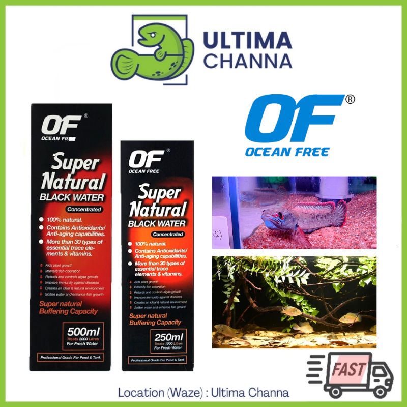 Ocean Free Super Natural Black Water 120ml/ 250ml -for betta, channa ...