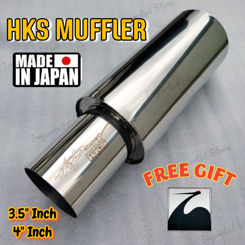 🇯🇵 Titanium / Silver HKS ekzos PRANGG muffler 5 inci Jepun style tip 3. ...