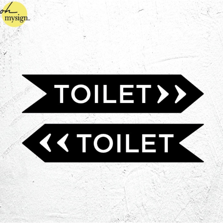 Public Toilet Writing Sign WC Restroom Men Women Acrylic Arrow Label ...