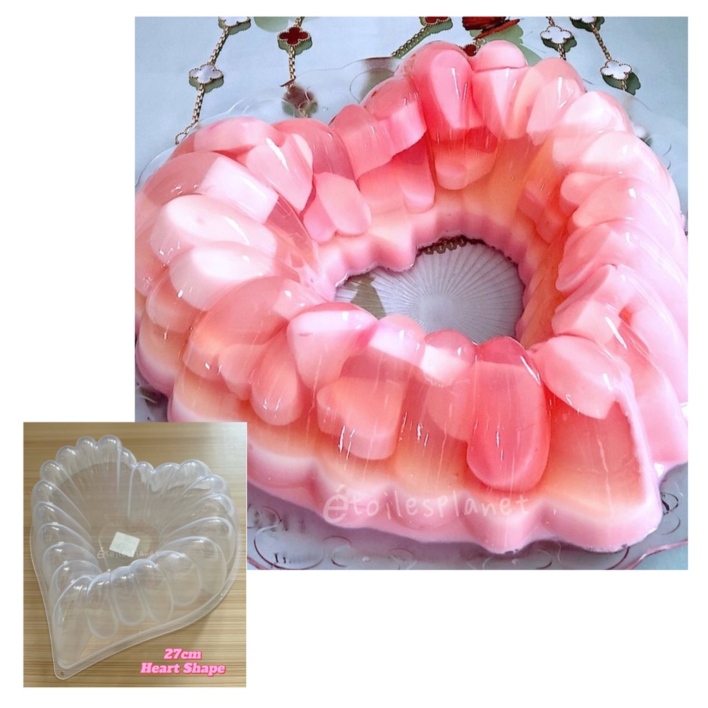 Valentine LOVE Heart Jelly Mold大爱心镂空设计燕菜布丁蛋糕蒸糕果冻模具 Acuan Kek Jeli ...