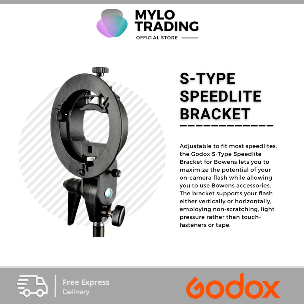 Godox S2 Bracket Bowens Mount Flash S-type Holder Bracket & S-Type ...