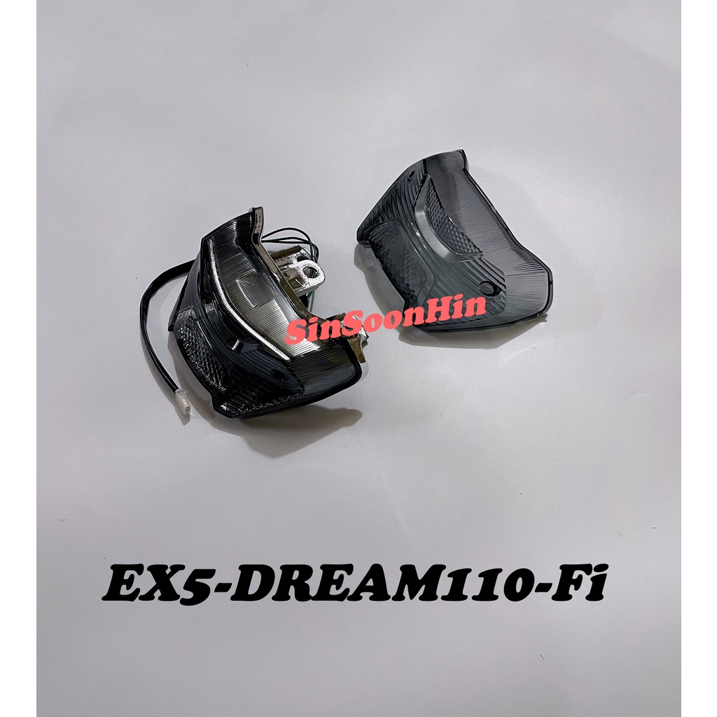 Honda EX5 DREAM 110 Fi Tail Lamp Set / Cover - Tinted Colour #lampu belakang ex5 110 fi fuel ...
