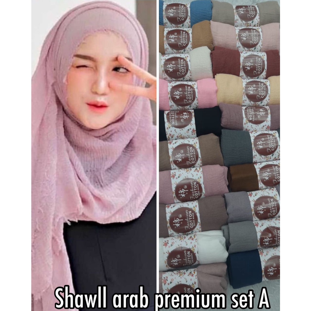 SHAWL ARAB NJ EXCLUSIVE 20pcs WARNA DAN ALL BLACK | Shopee Malaysia
