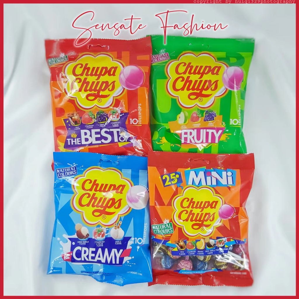 Chupa Chups Assorted Flavour Lollipop (11g×10) | Mini Lolipop (6g×25 ...