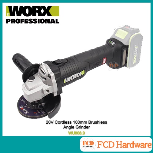 WORX 20V WU808.9 Cordless 100mm Brushless Angle Grinder (bare tool) | Shopee Malaysia
