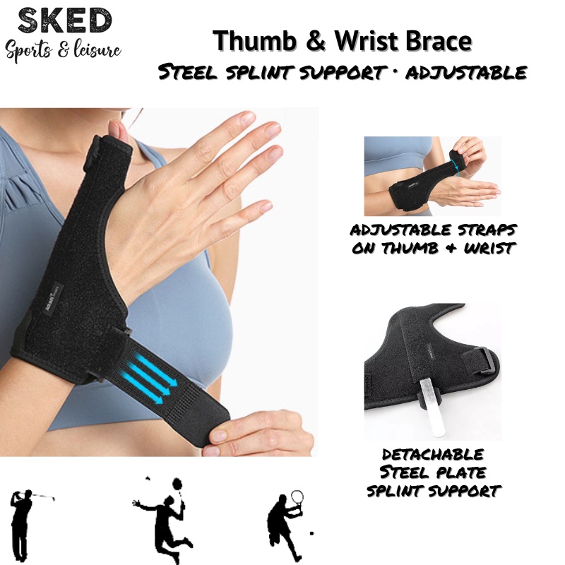 SKED Aolikes Thumb Wrist Brace (1Pc) Adjustable +Steel Plate Thumb ...