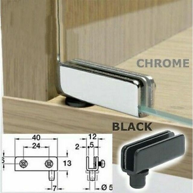 Cabinet Black Single Hi-Fi Glass Door Magnetic Pivot Hinge Set | Shopee ...