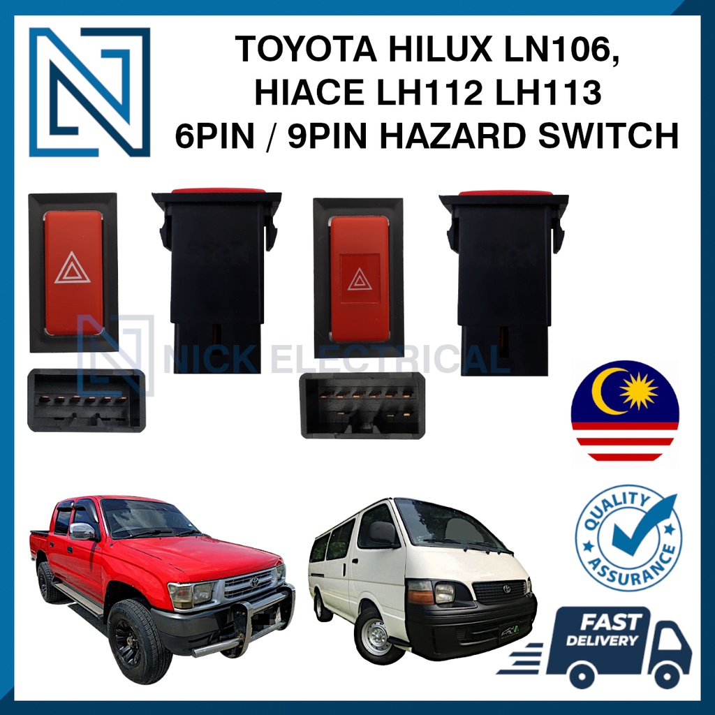 1PC TOYOTA HILUX LN106, HIACE LH112 LH113 Hazard Emergency Switch Double Signal Switch | Shopee ...