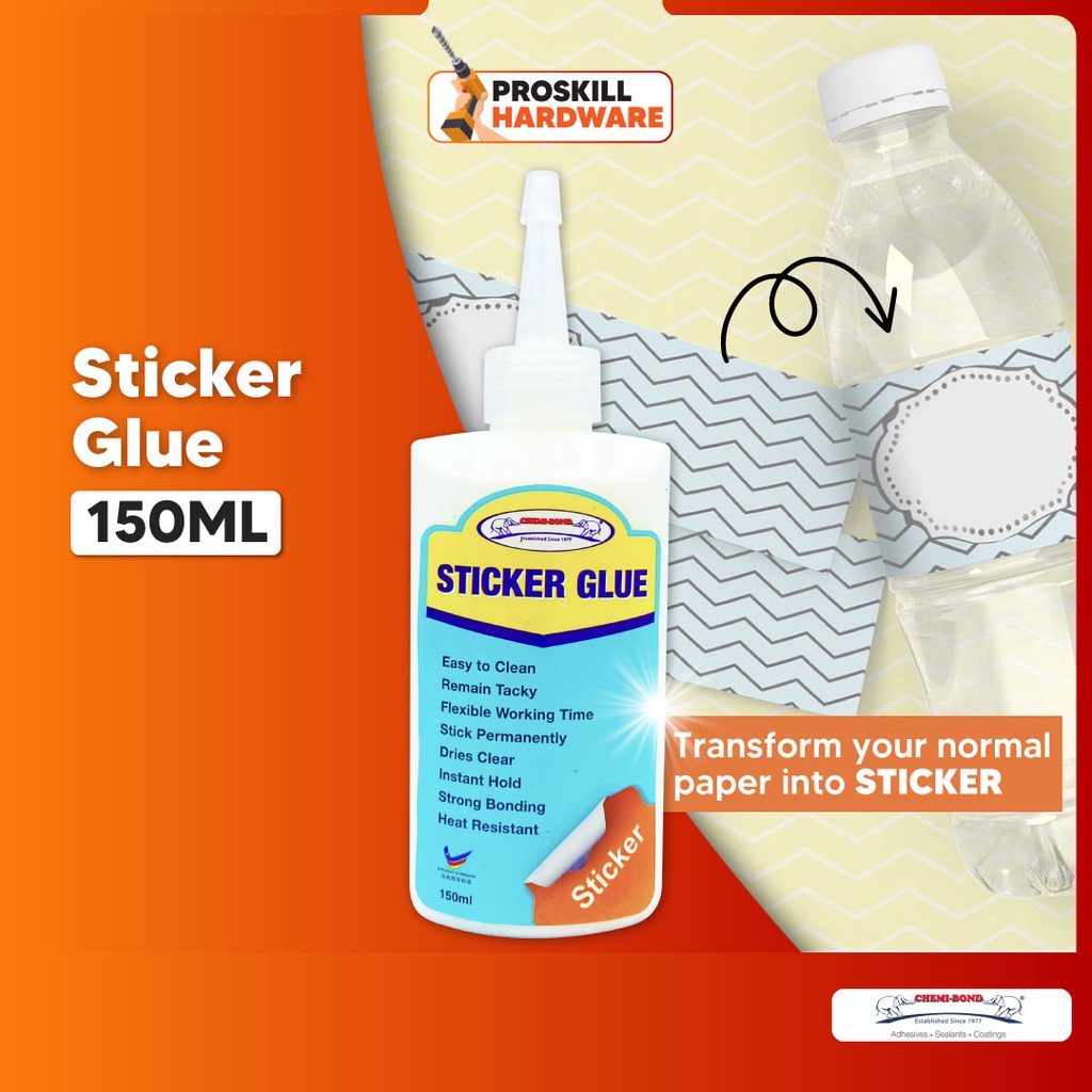 PROSKILL HARDWARE Chemibond Sticker Glue Packaging Label Sticker Glue ...