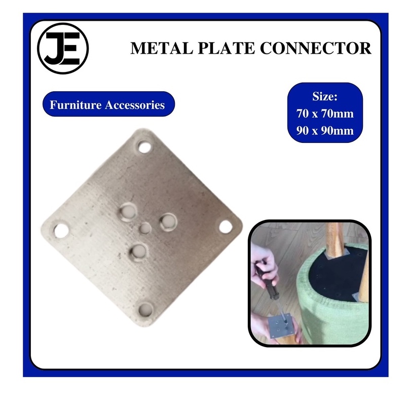 FURNITURE LEG METAL PLATE CONNECTOR HARDWARE - FREE SCREW | Shopee Malaysia