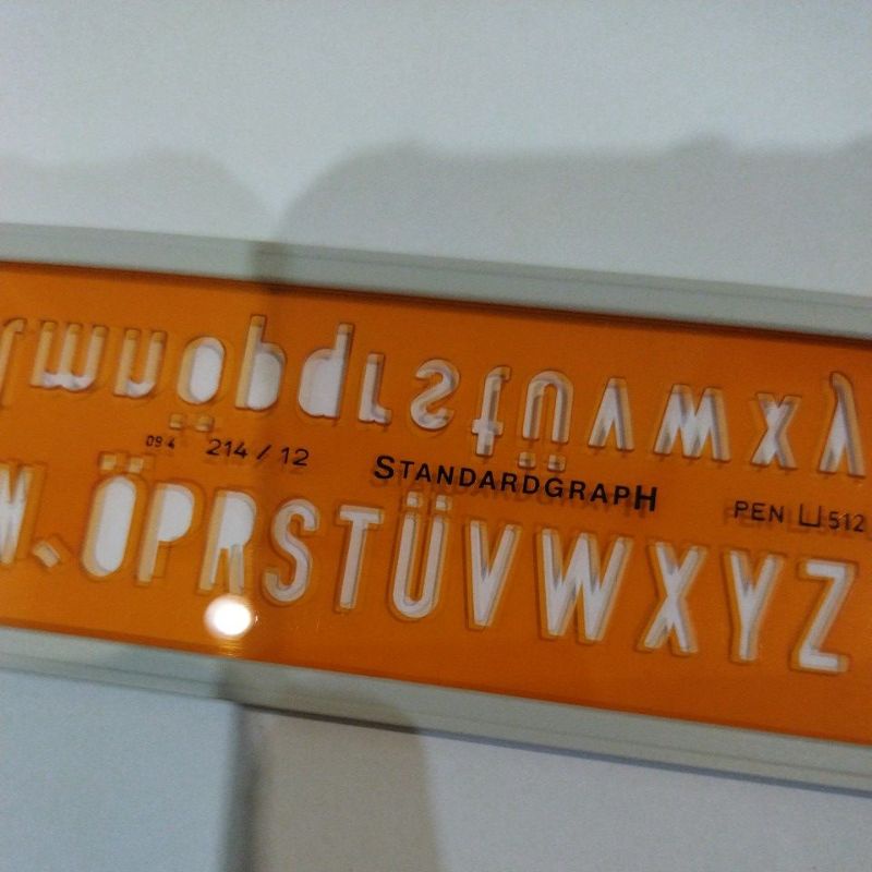 Standardgraph Stencil Lettering Guide 211/11, 214/10, 214/12 Original Made in Germany Alphabet ...