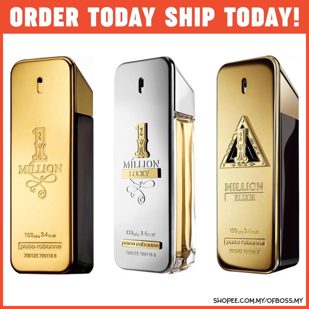 PACO RABANNE ONE 1 MILLION EDT-LUCKY EDT-ROYAL PARFUM-GOLDEN OUD-ELIXIR ...