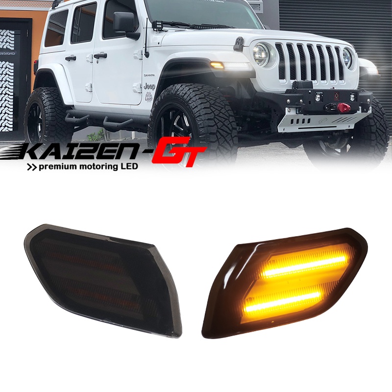 Smoked Lens Amber LED 12V Car Side Marker Lights For 2018-up Jeep ...