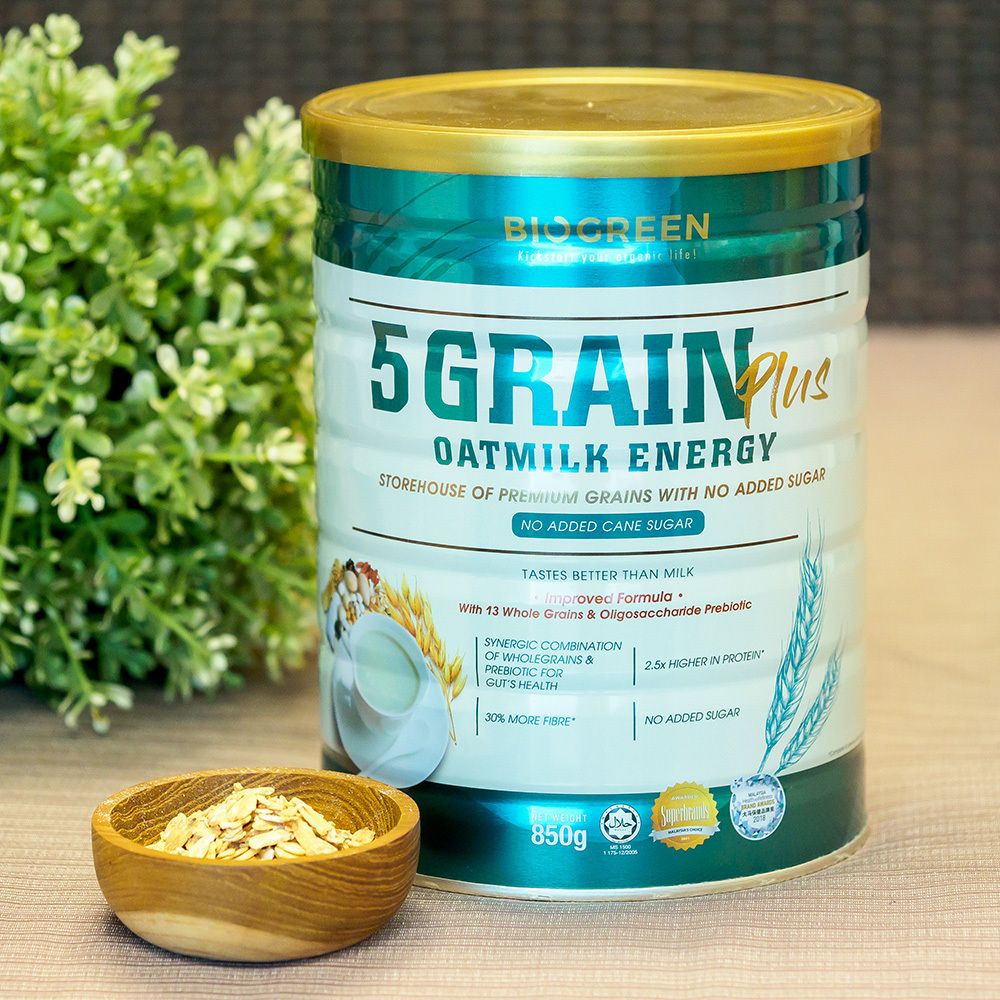 BioGreen 5 Grain Oatmilk Energy Plus 五谷燕麦植物奶 (850g) | Shopee Malaysia