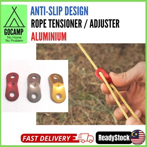 GOCAMP Anti-Slip Rope Tensioner 帳篷露營装备 Aluminium / Plastic Guyline ...
