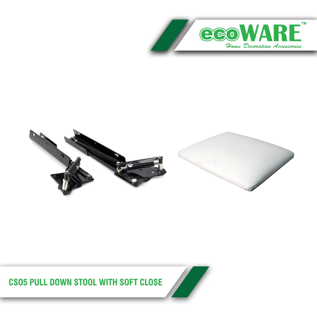 ecoWARE CS05 Pull Down Stool With Soft Closing Shoe Cabinet Hidden ...
