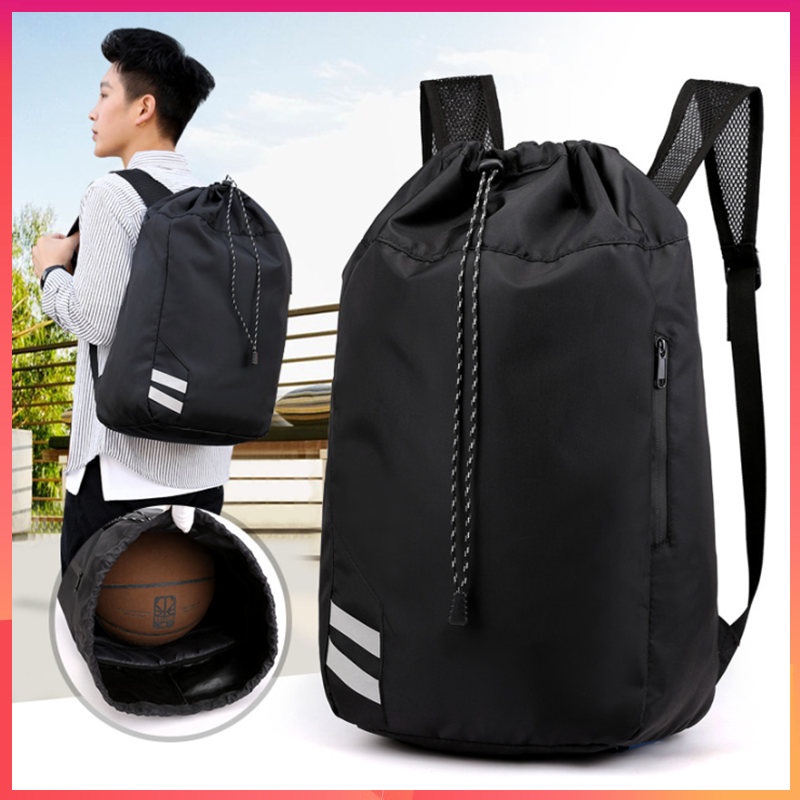 Sports Ball Bag Reflective Stripe Large Capacity Simple Drawstring ...
