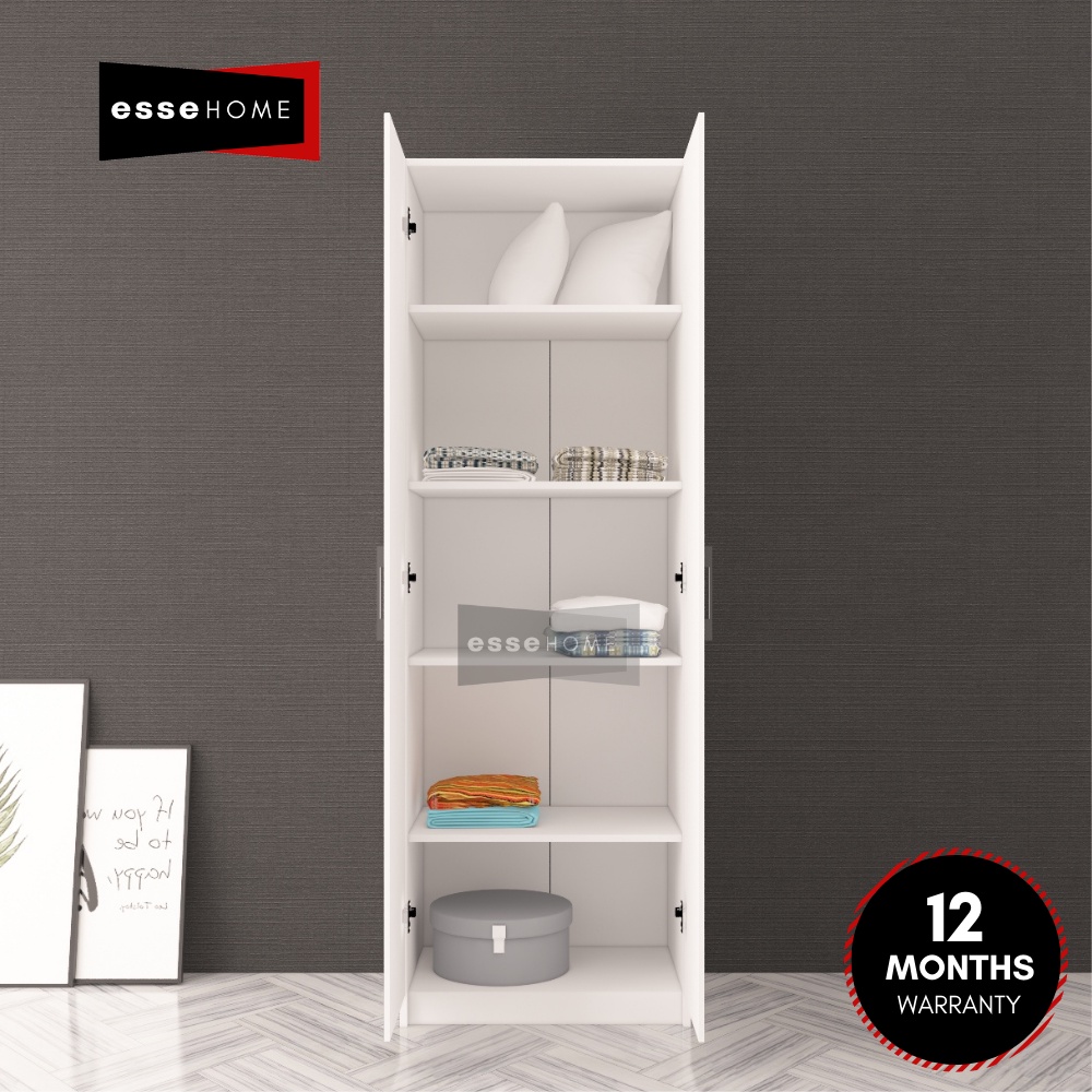 [178CM] EsseHome 2 Door Wardrobe 5 Shelf Cupboard Storage Cabinet ...