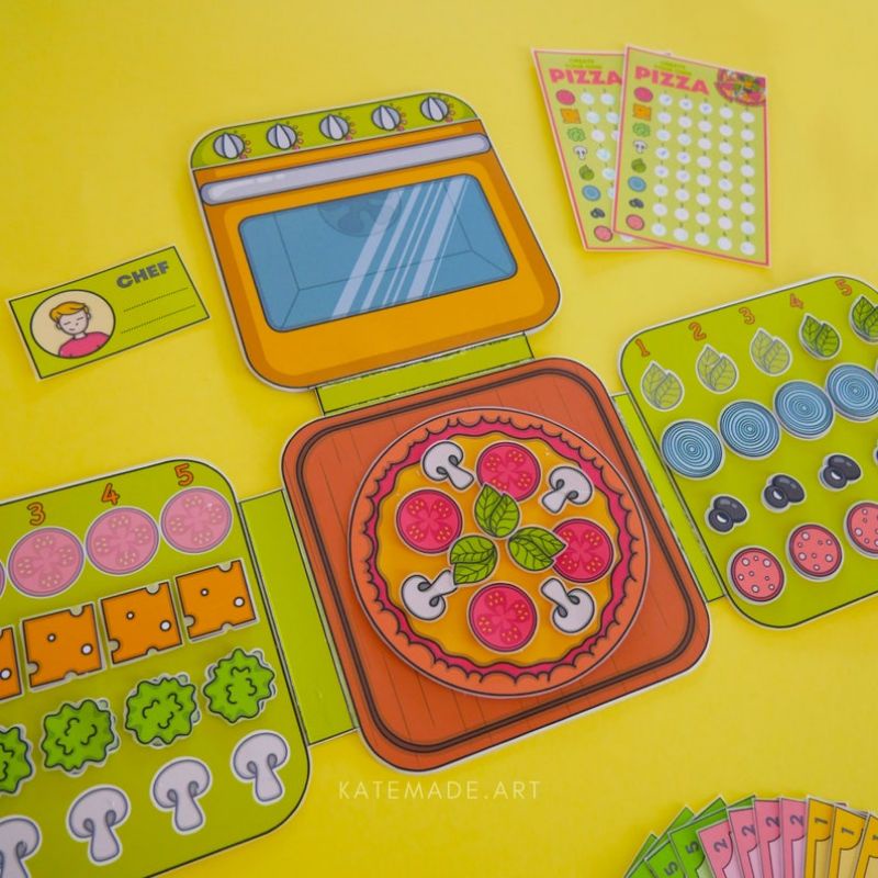 Paper doll Pizza shop pretend play activity busy book | Shopee Malaysia