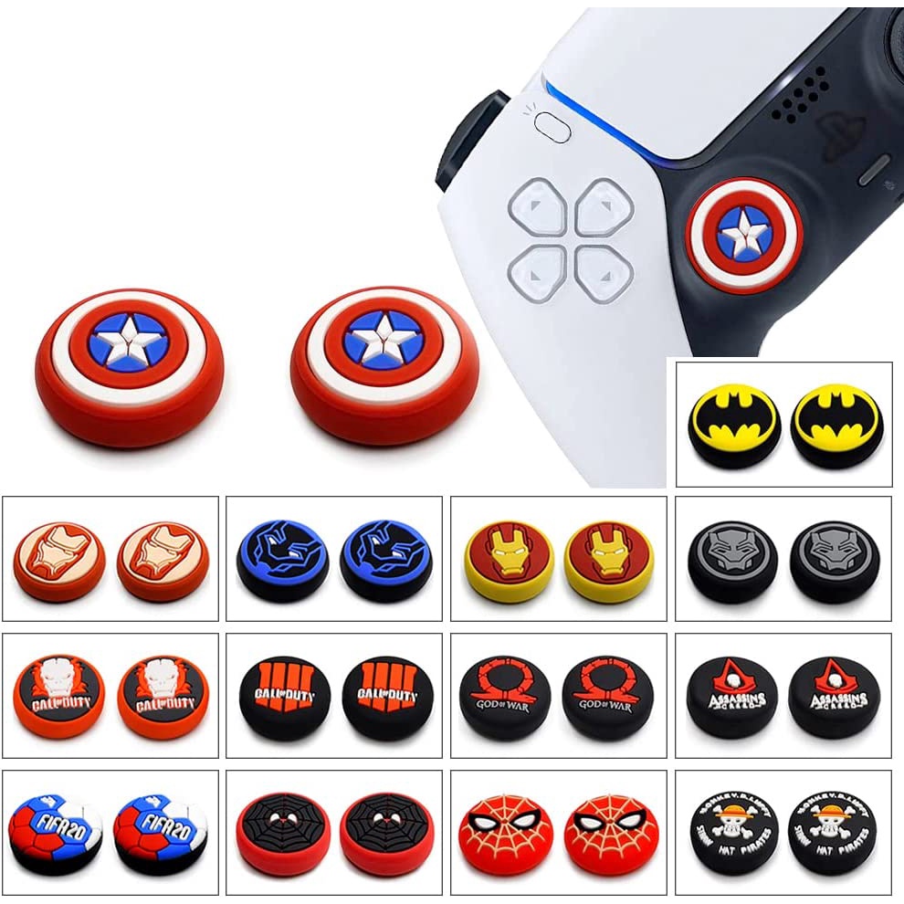 2PCS Silicone Analog Thumb Stick Grips Joystick Cover Cap for PS5 PS4 ...