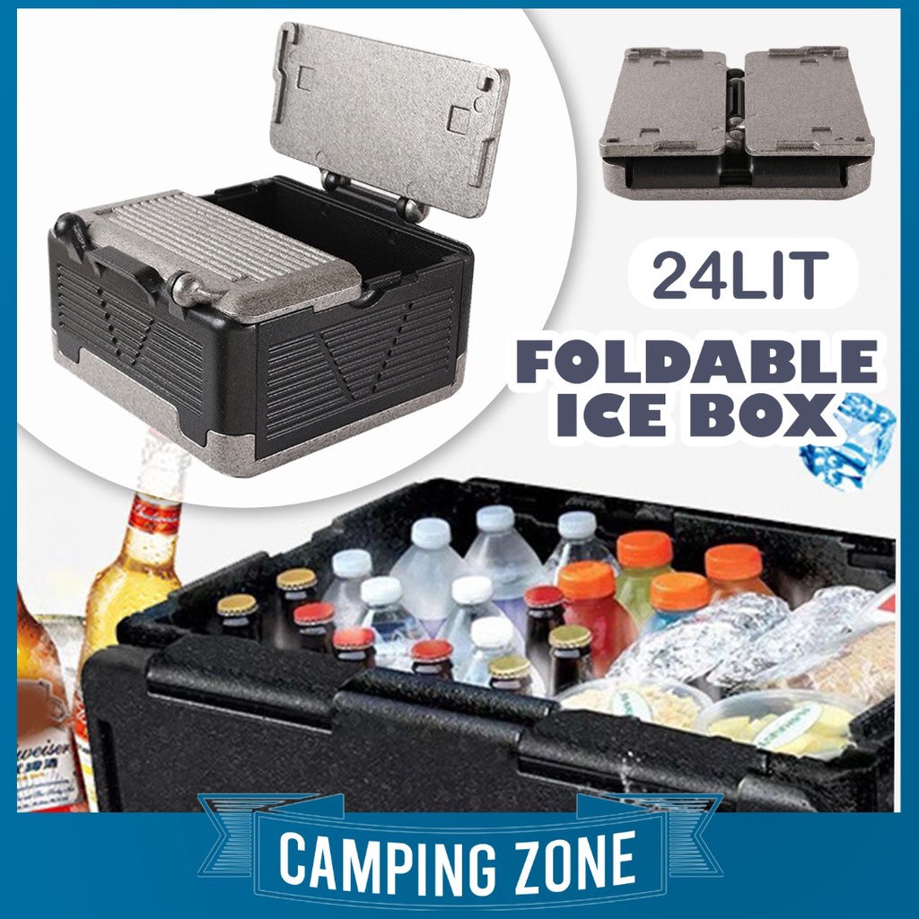 Camping Cooler Box Foldable Ice Cooler Food Storage Box Kotak Ais Box ...
