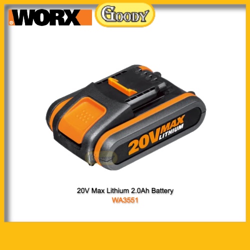 WORX WA3551.1 20V MAX 2.0AH Lithium POWERSHARE Battery | Shopee Malaysia