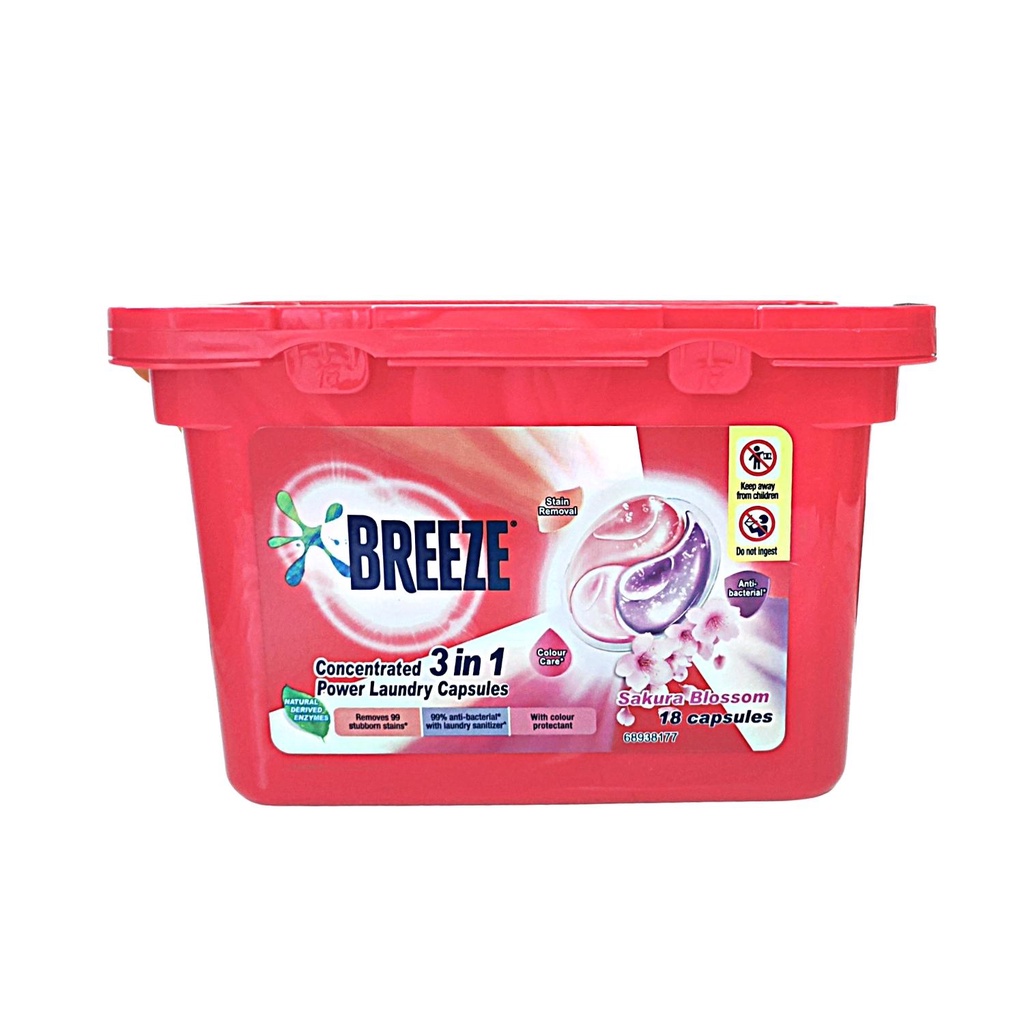 Breeze 3 in 1 Power Laundry Capsules ( Fresh Eucalyptus / Sakura ...