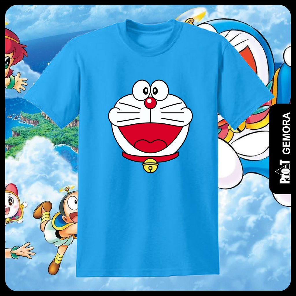 GEMORA_CARTOON DORAEMON LIGHT BLUE T-SHIRT KIDS & ADULT SIZE AVAILABLE ...