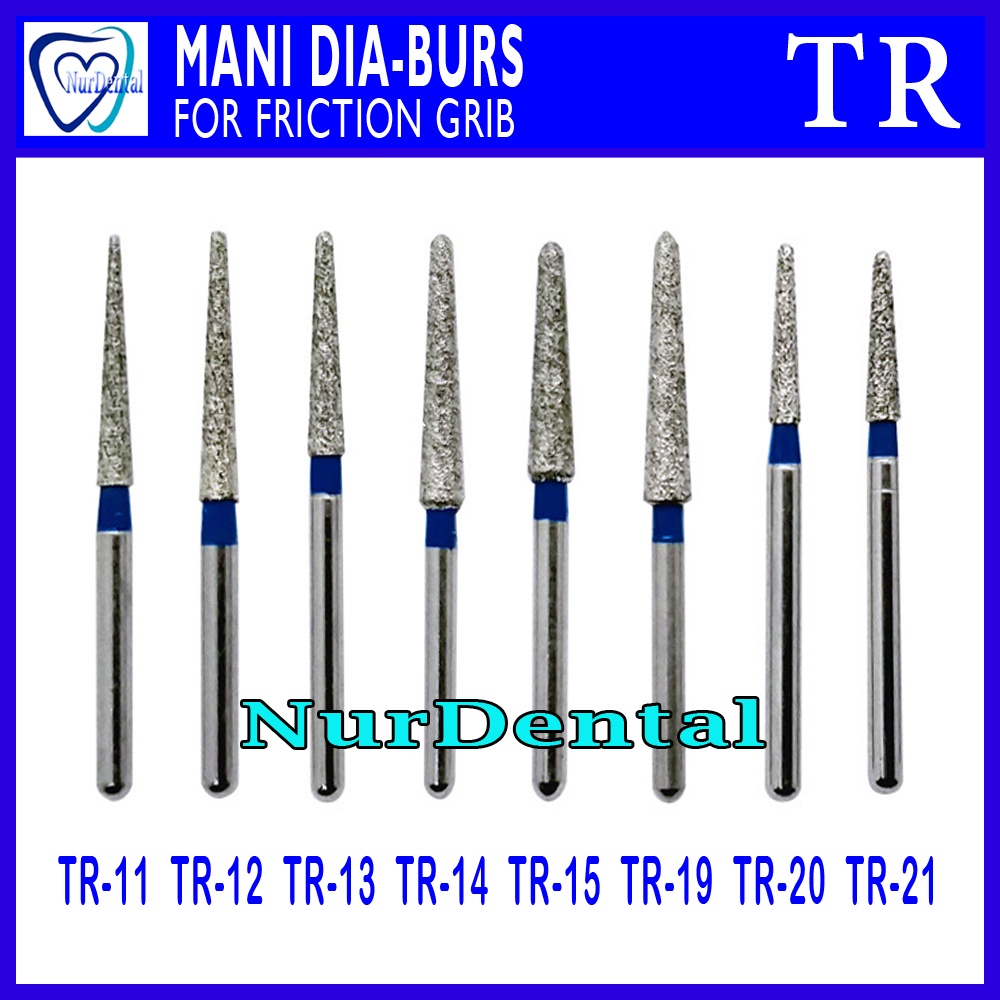 Dental BUR MANI DIAMOND TAPER ROUND END STANDARD TR-11 12 13 14 15 19 ...